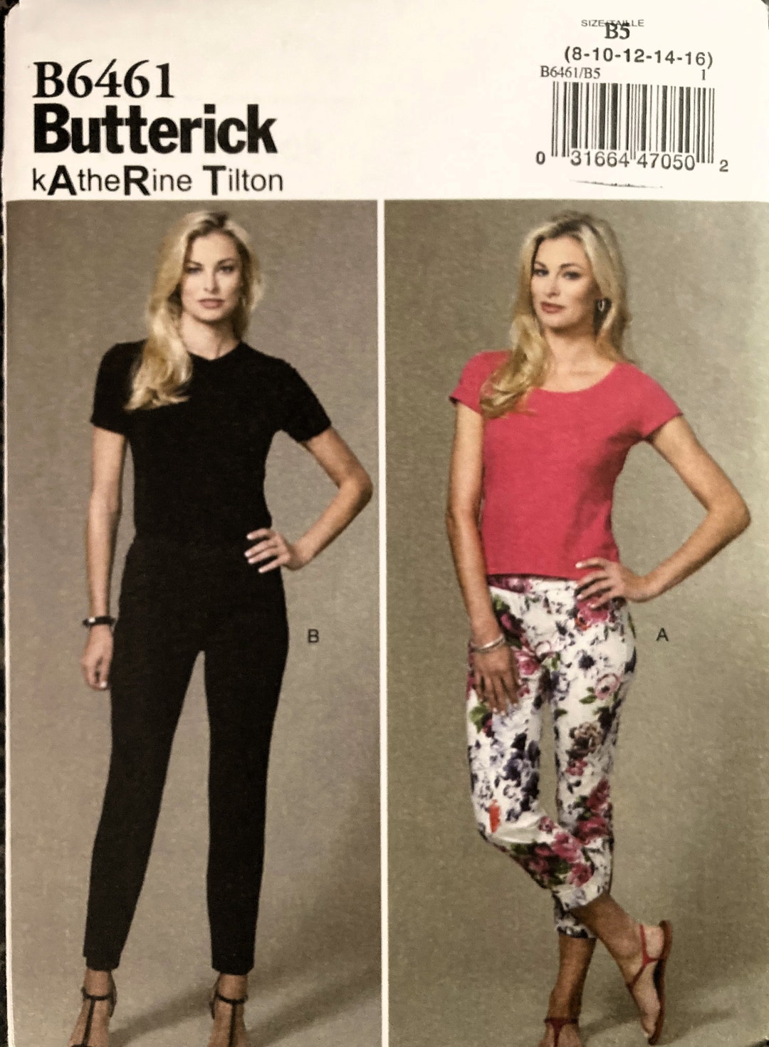 Butterick B6461 Sewing Pattern: Katherine Tilton Trousers, Pants ...