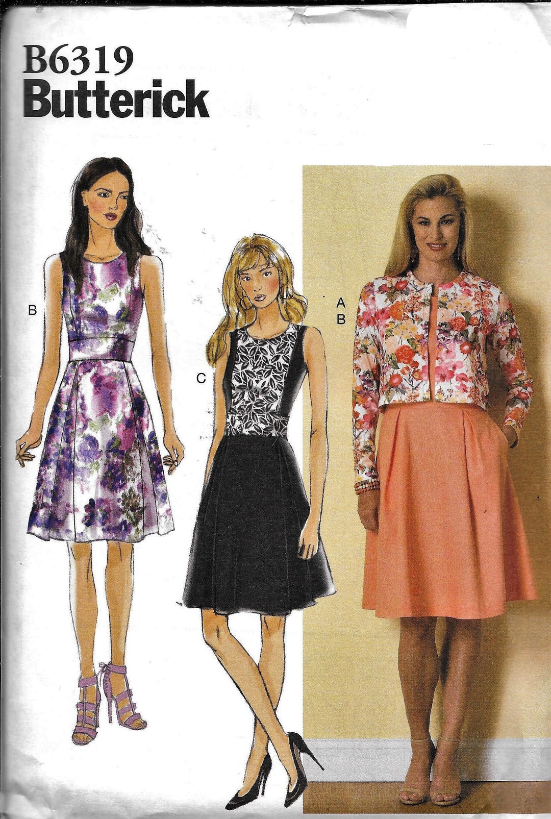 Butterick B6319 Dress and Cardigan Jacket Sewing Pattern 6319 UNCUT ...