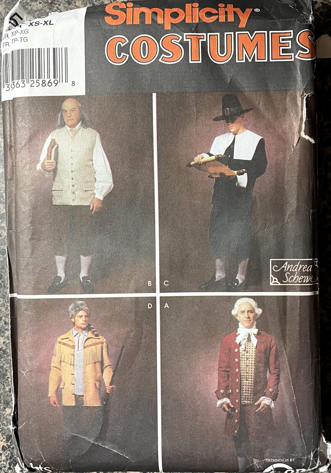 Simplicity 5958 Colonial Costume Sewing Pattern UNCUT Size XS, S, M, L ...