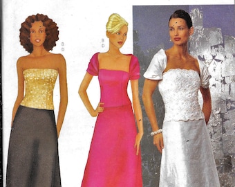 Butterick 6876 Evening Dress and Detachable Collar Sewing Pattern UNCUT ...