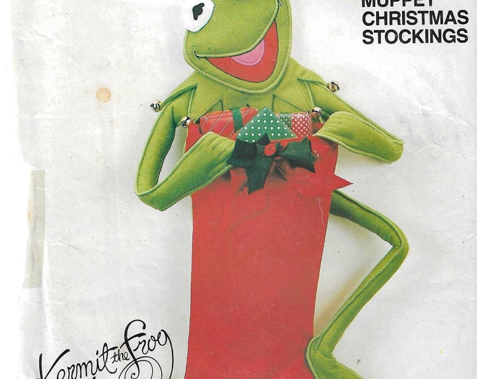 Vintage 1980s Vogue 8509 Kermit the Frog Muppet Christmas Stocking ...