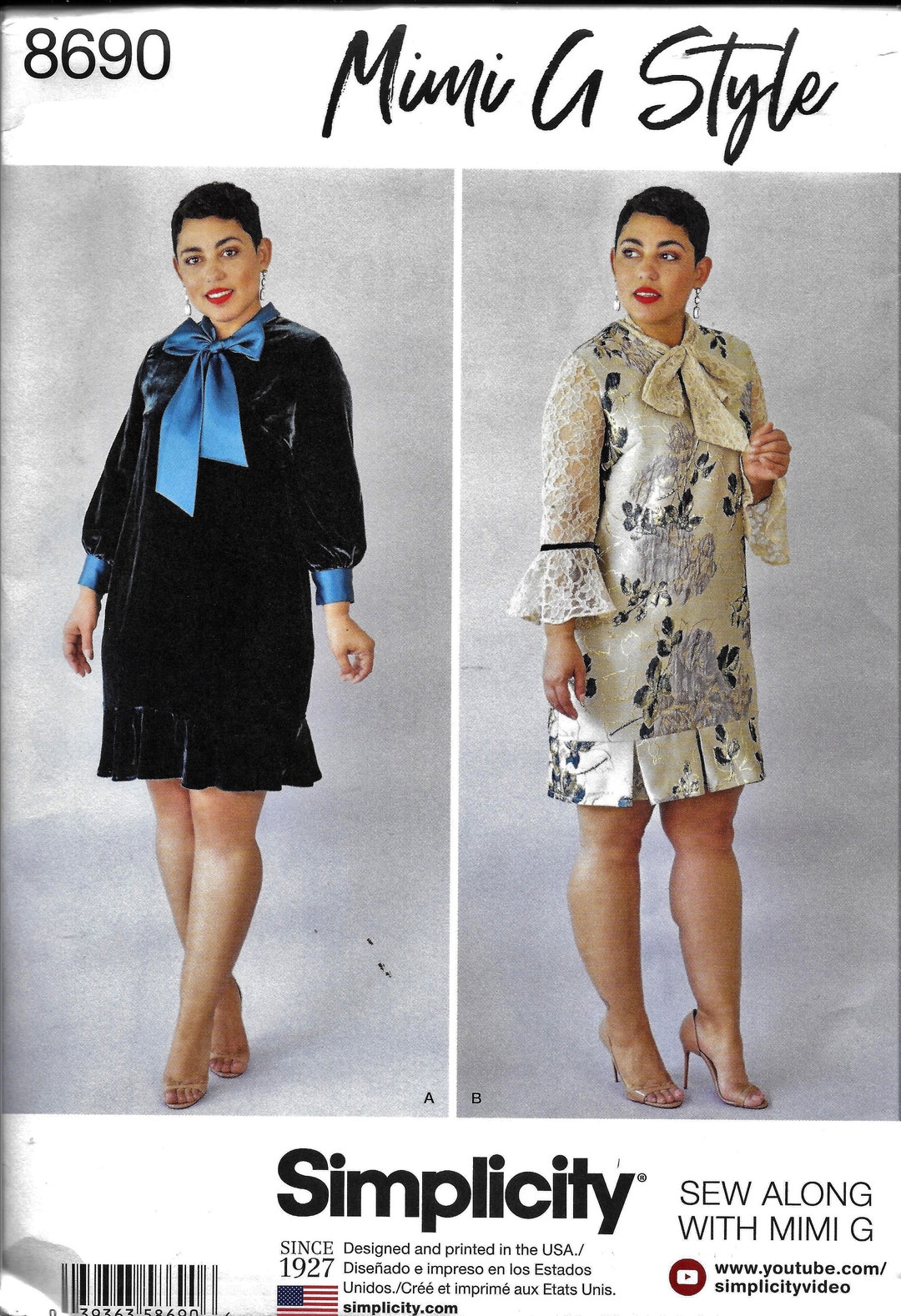 Simplicity 8690 Mimi G Designer Dress With Pleat Hem Sewing Pattern ...