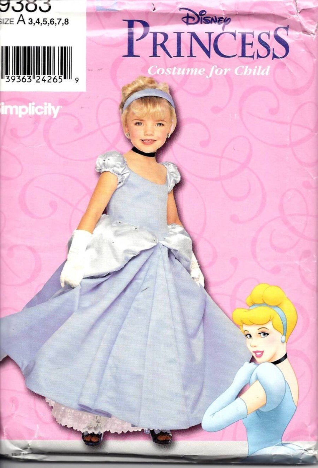 Simplicity 9383/0625 Disney Princess Cinderella Snow White Costume ...
