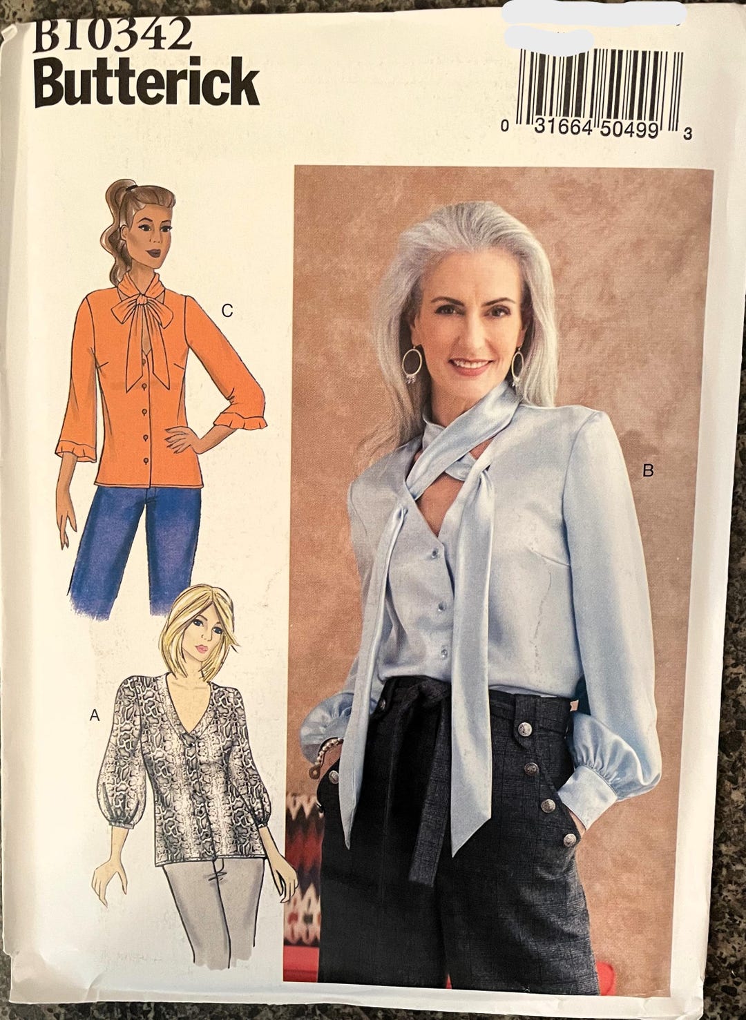 Butterick B10342/6710 Misses Blouse Sewing Pattern UNCUT Size 6, 8, 10 ...