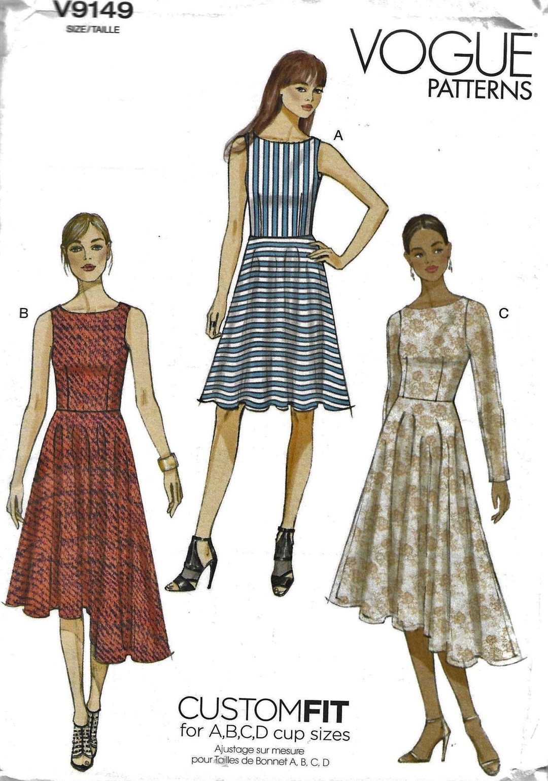 Vogue V9149 Fitted Dress Sewing Pattern 9149 UNCUT Plus Size - Etsy