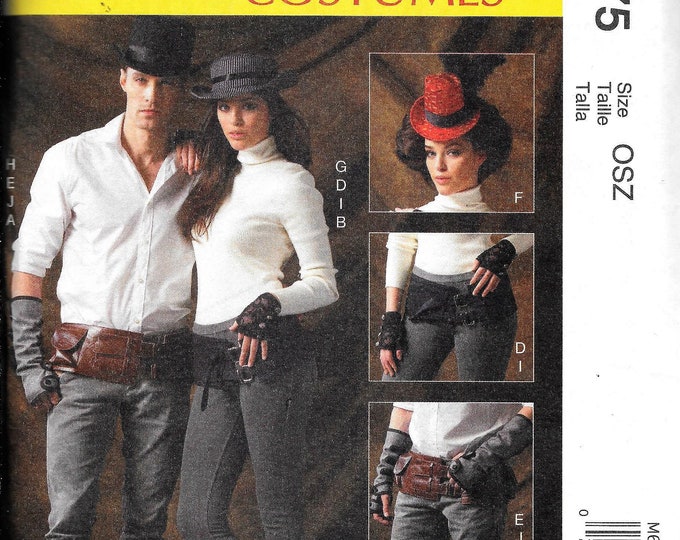 Mccall's M6975 Steampunk Western Spats Hats Belts Fingerless Gloves ...