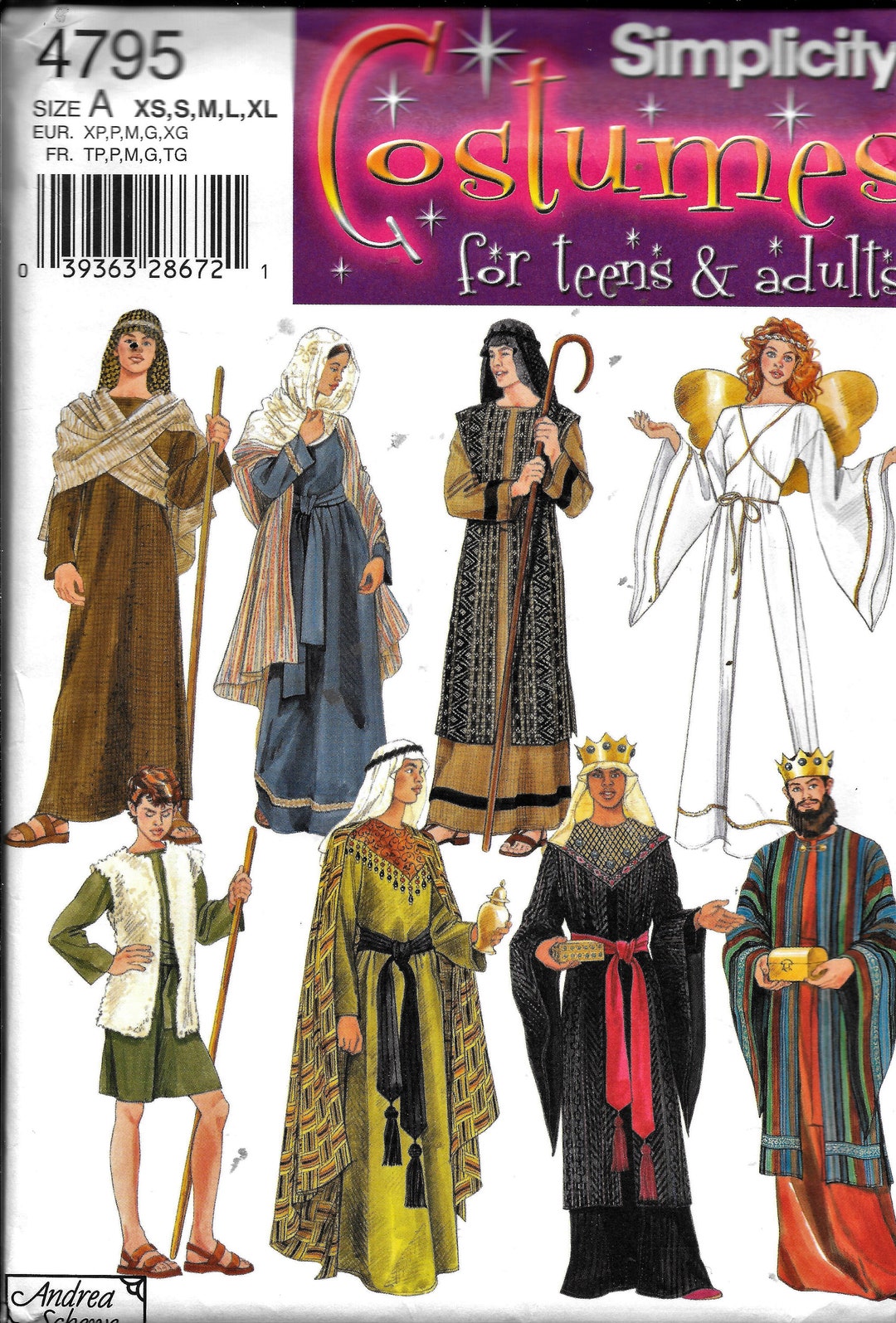 Simplicity 4795 Christmas Nativity Costume Sewing Pattern Teens and ...