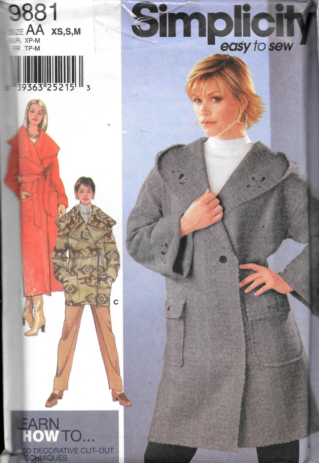 Simplicity 9881 Misses Wrap Hooded Coat Sewing Pattern UNCUT - Etsy