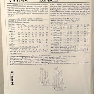 Vogue V8814 Evening Dress Sewing Pattern UNCUT Plus Size 14, 16, 18, 20 ...