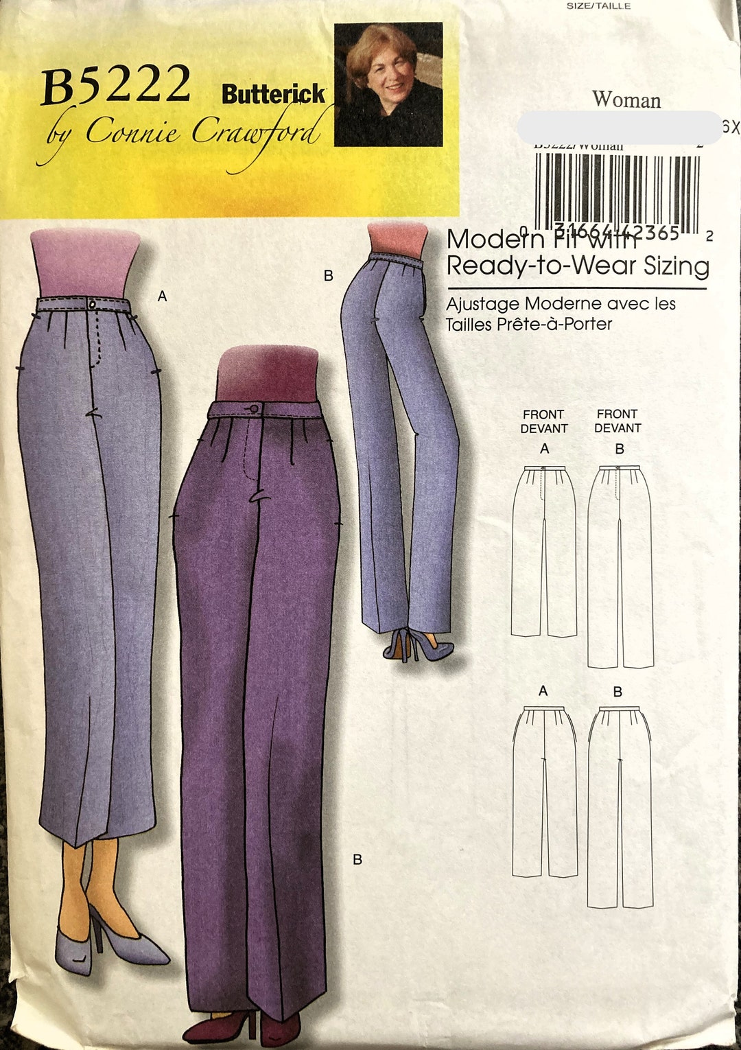 Butterick B5222 Connie Crawford Pull on Pants Sewing Pattern 5222 UNCUT Plus Size XXL, 1X, 2X ...