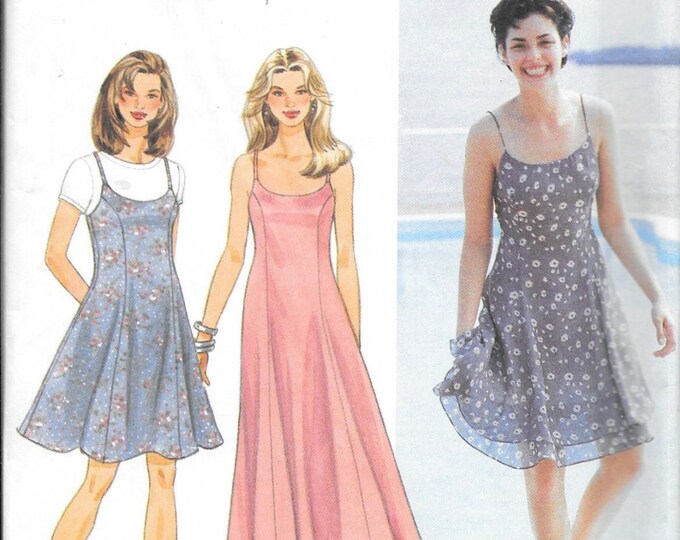 Simplicity 9682 Sleeveless Spaghetti Strap Dress Slip Sun Dress Jumper ...