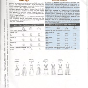 Butterick 4042 Historical Victorian Ankle Length Apron Sewing Pattern ...