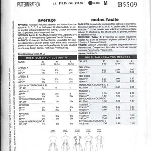 Butterick B5509 Apron Pattern Civil War Victorian Style Costume Sewing Pattern UNCUT Small ...