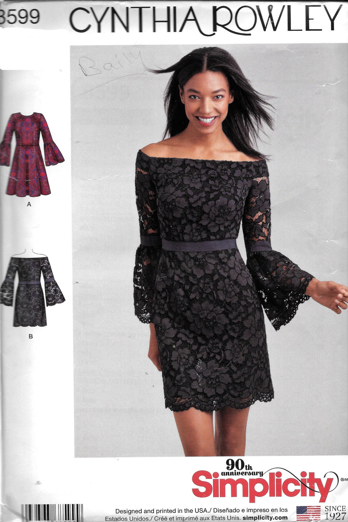 Simplicity 8599 Designer Cynthia Rowley Lace Evening Dress - Etsy