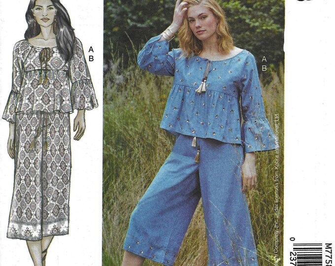 Mccall's M7758 Top and Pants Sewing Pattern 7758 UNCUT Plus Size L, XL ...