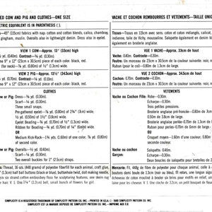 Vintage Simplicity 9228 Stuffed Cow and Pig Dolls Sewing - Etsy