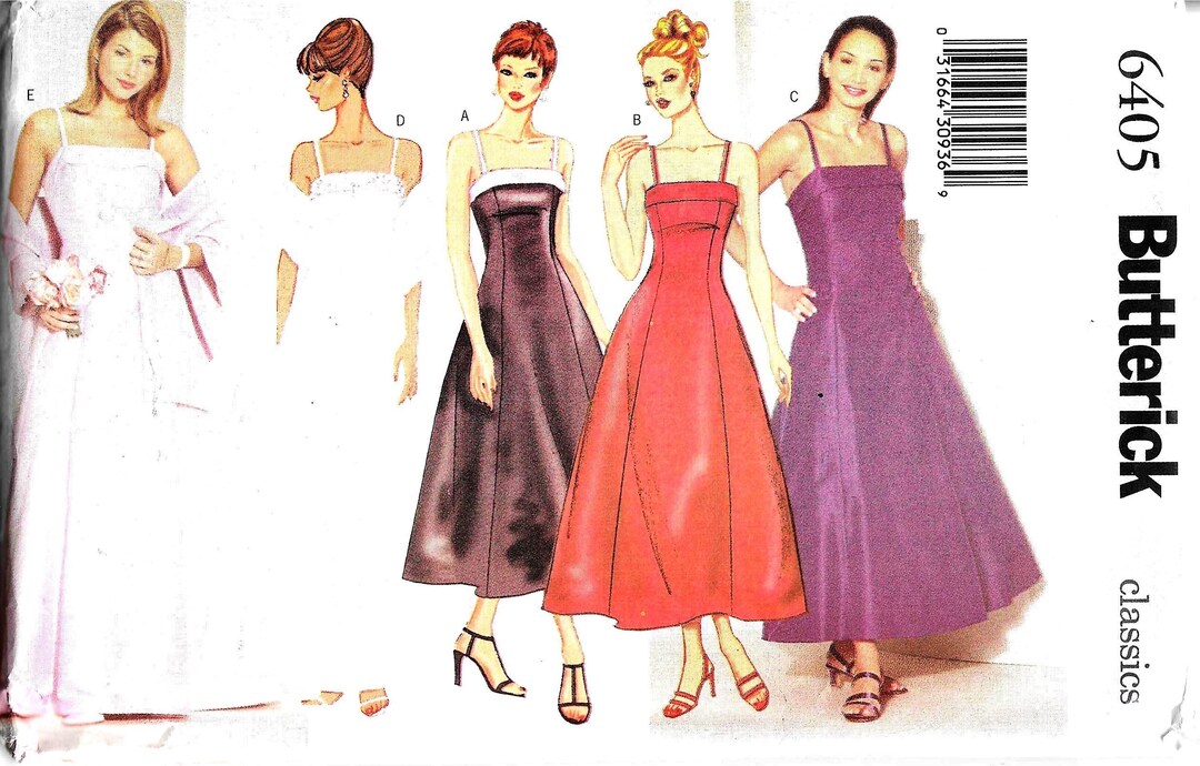 Butterick 6405 Classic Special Occasion Evening Dress and Stole Sewing ...