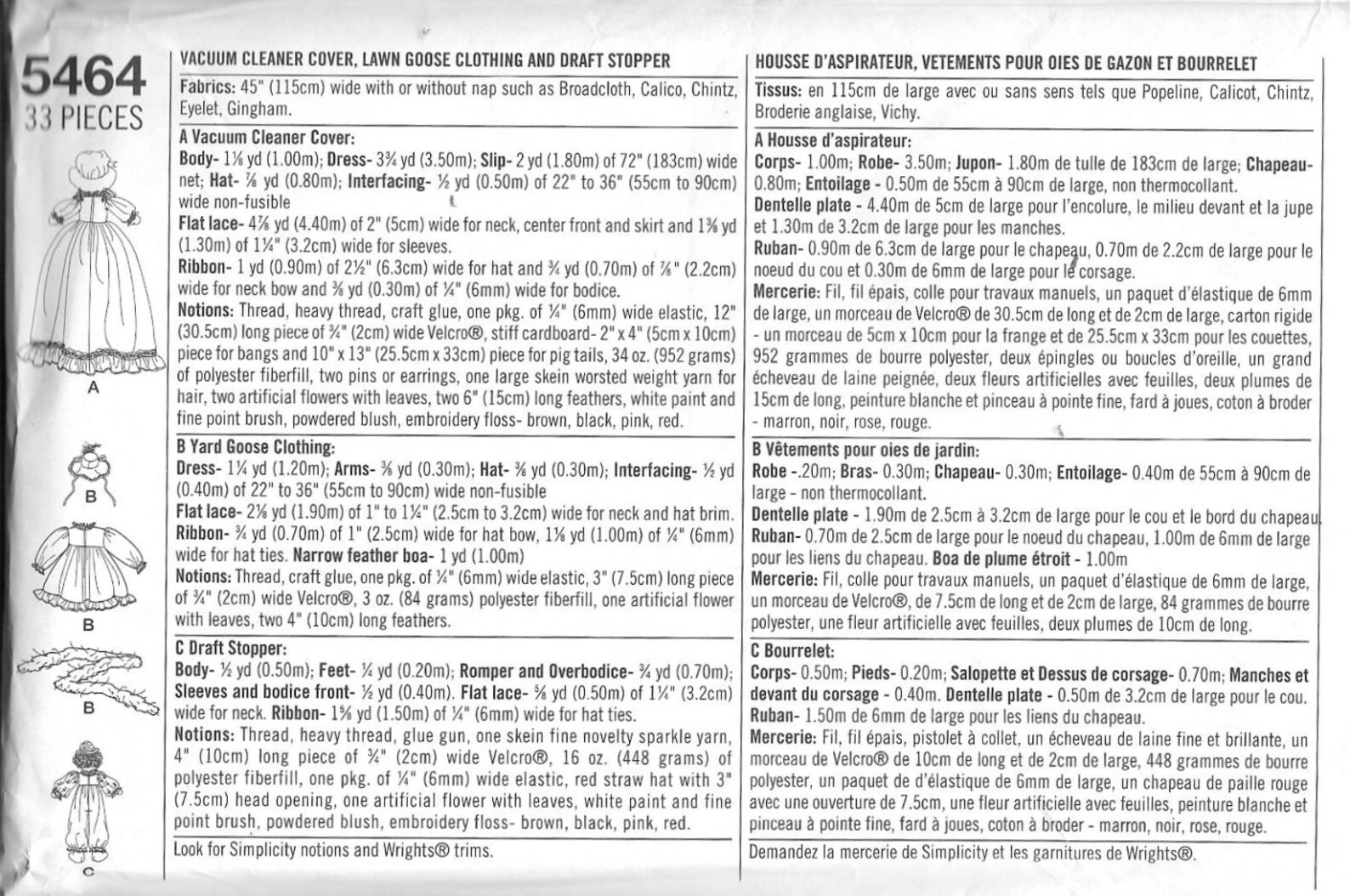 Simplicity 5464 Vacuum Cleaner Cover Lawn Goose Clothing and - Etsy