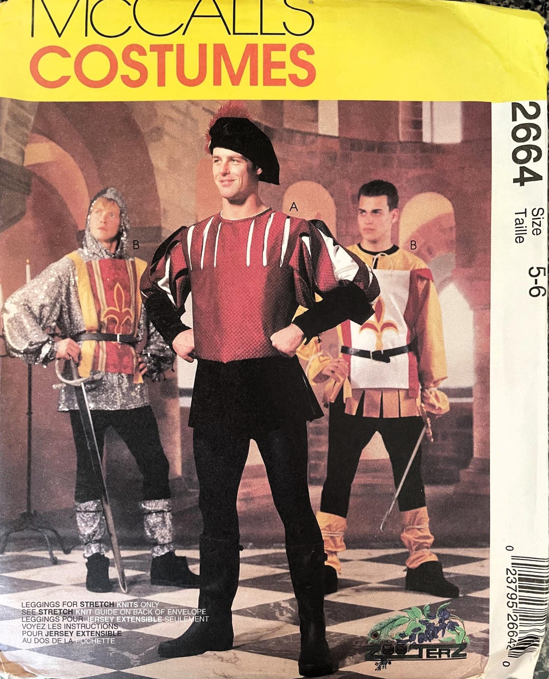 Mccall's 2664 Children's Medieval Surcoat Tunic Knight Costume Sewing ...