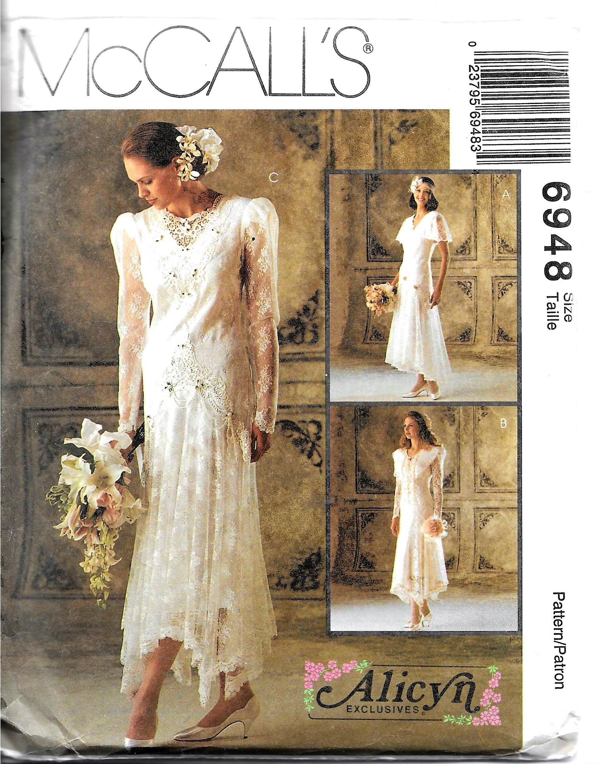 Vintage 1990s Mccall's 6948 Alicyn Bridal Gowns and Bridesmaids Dresses ...