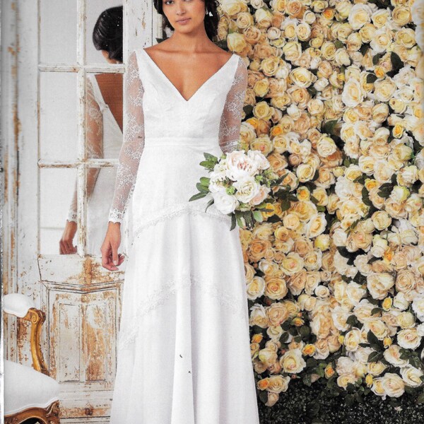 V Neck Wedding Dress Pattern - Etsy