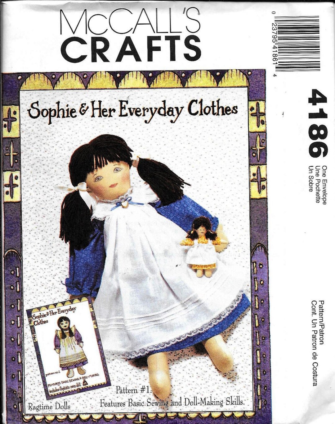 Mccall's 4186/P488 Sophie Soft Cloth Doll and Her Everyday Clothes ...