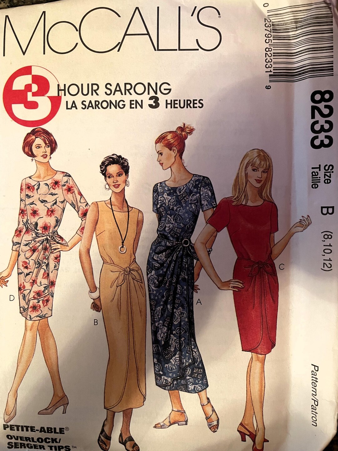 Mccall's 8233 Sarong Dress Sewing Pattern: UNCUT Size 8-12 - Etsy UK