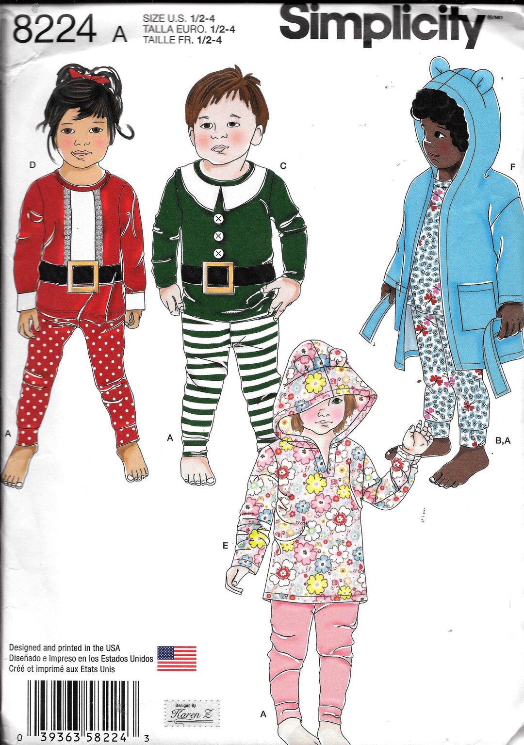 Simplicity 8224 Toddler Robe, Knit Tops & Pants Sewing Pattern - UNCUT ...