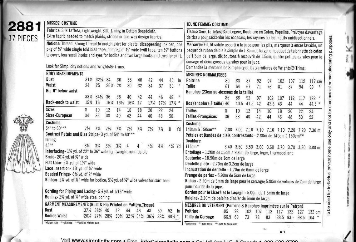 Simplicity 2881 Civil War Dress UNCUT Costume Sewing Pattern - Etsy