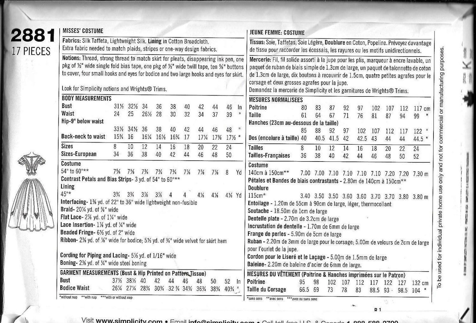 Simplicity 2881 Civil War Dress UNCUT Costume Sewing Pattern | Etsy