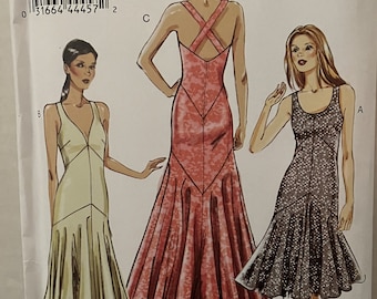 Uncut Vogue Sewing Pattern Evening Gown Sewing Pattern 8814 - Size 6-14 ...