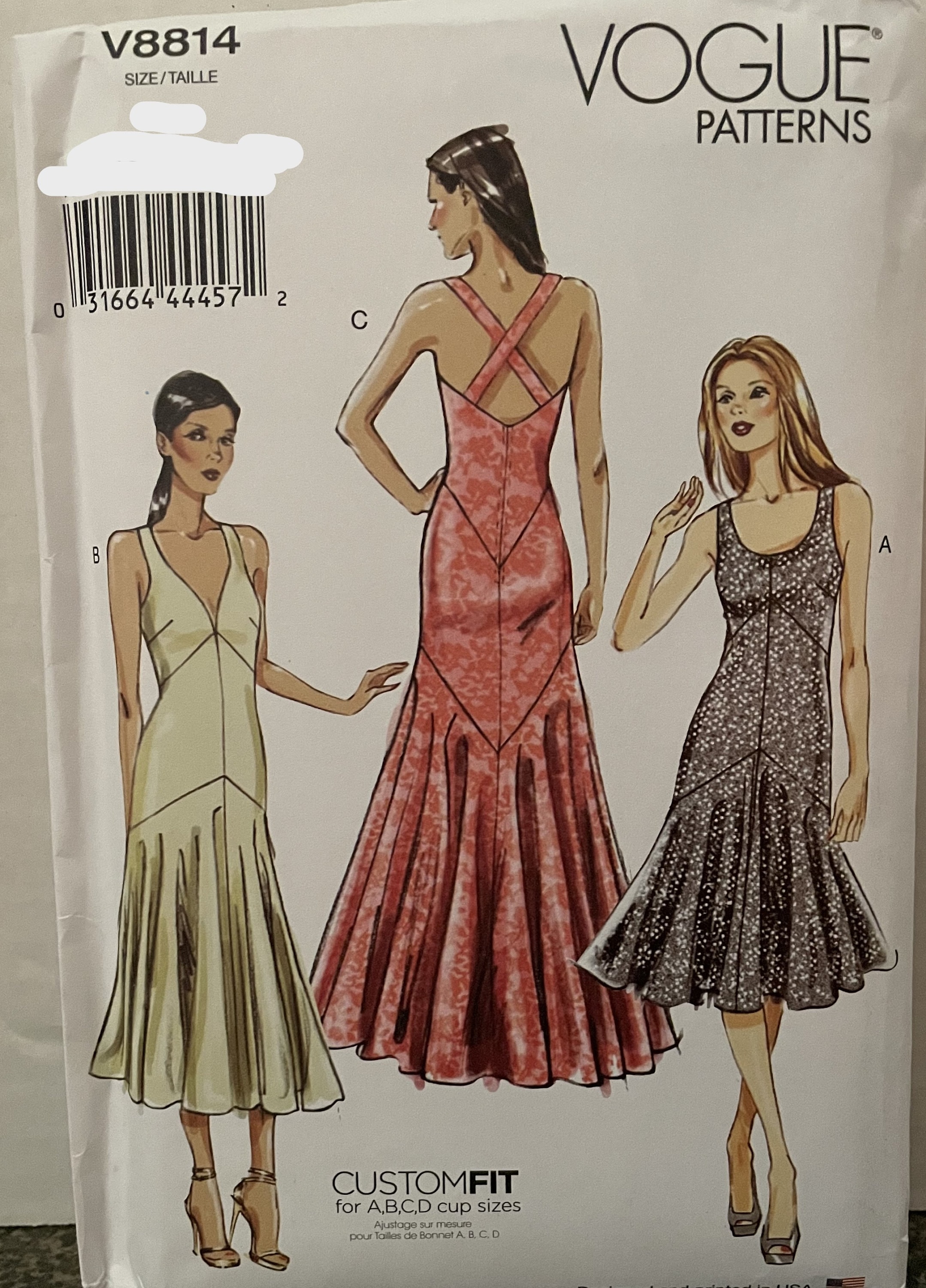 Vogue V8814 Evening Dress Sewing Pattern UNCUT Plus Size 14, 16, 18, 20 ...