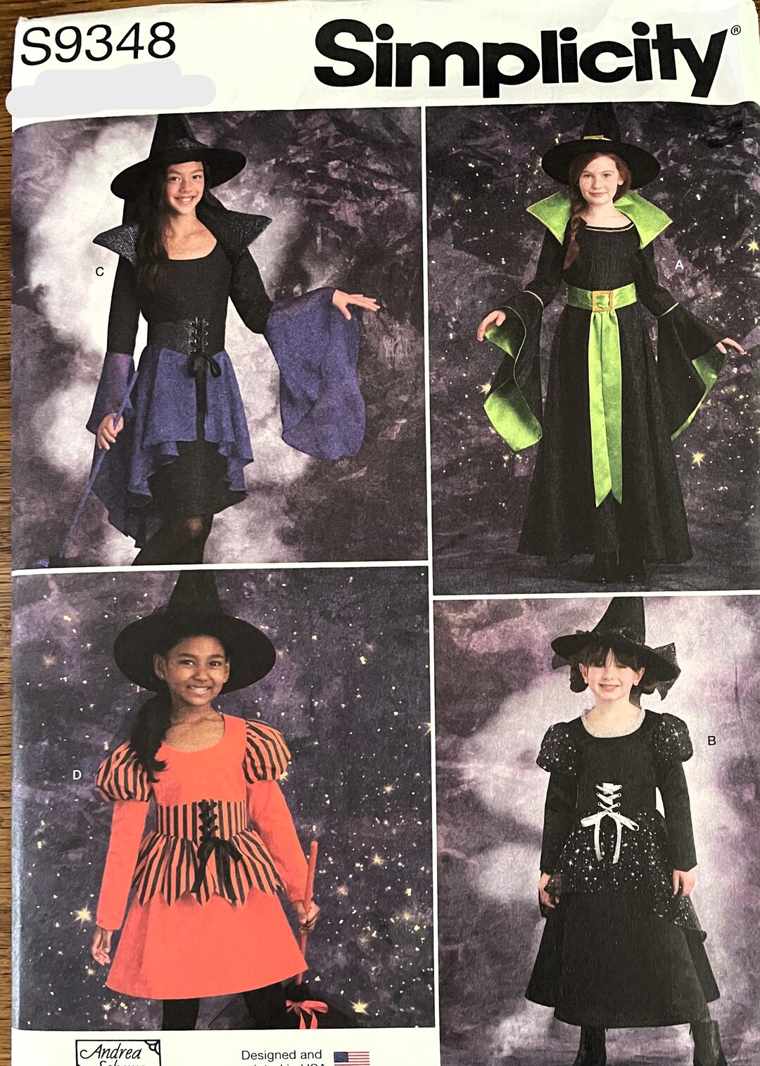 Witch Costume Sewing Pattern: Corset Dress, Simplicity R11859/S9348 ...