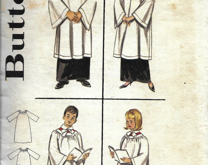Vintage Butterick 3194 Adult Choir Robes Sewing Pattern Plus Size 18 ...