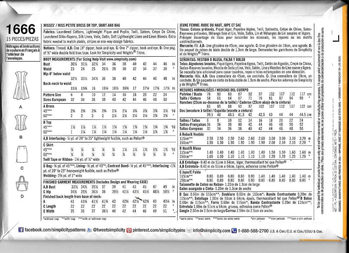 Simplicity Pattern 1666 LISETTE Dress Top W/peplum Pencil | Etsy