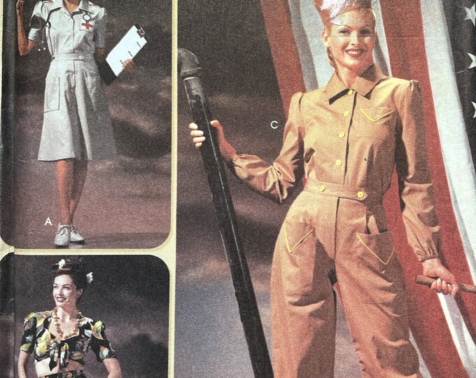 Simplicity 9978 Wartime 1940s Costume and Hat Sewing Pattern UNCUT Size ...