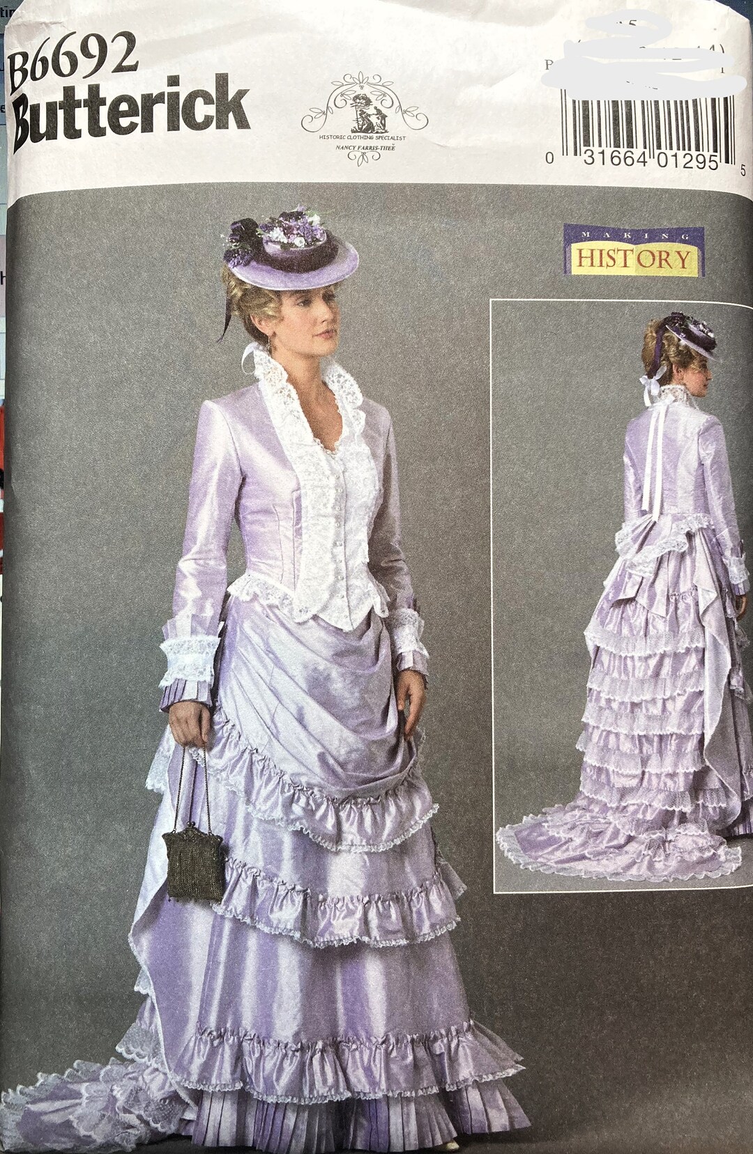 Butterick B6692 Edwardian Victorian Promenade Gown W/ Peplum Costume ...