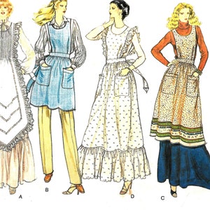 Vintage 1970s Vogue 7256 Full Bib APRON Sewing Pattern Size Small - Etsy
