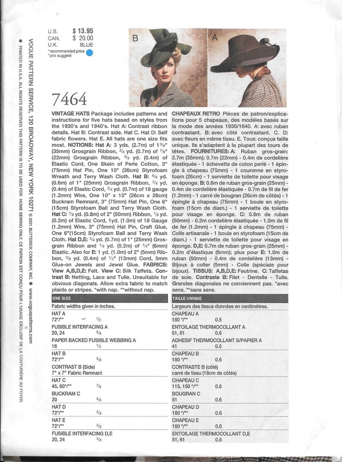 Vogue 7464 Accessories Sewing Pattern Women's Vintage | Etsy