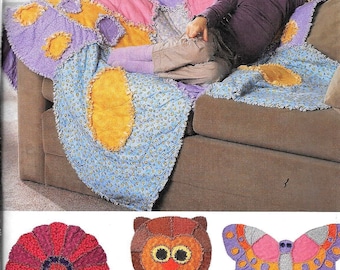 Simplicity 2493 RAG QUILT Rug Blanket Sewing Pattern Turtle Caterpillar ...
