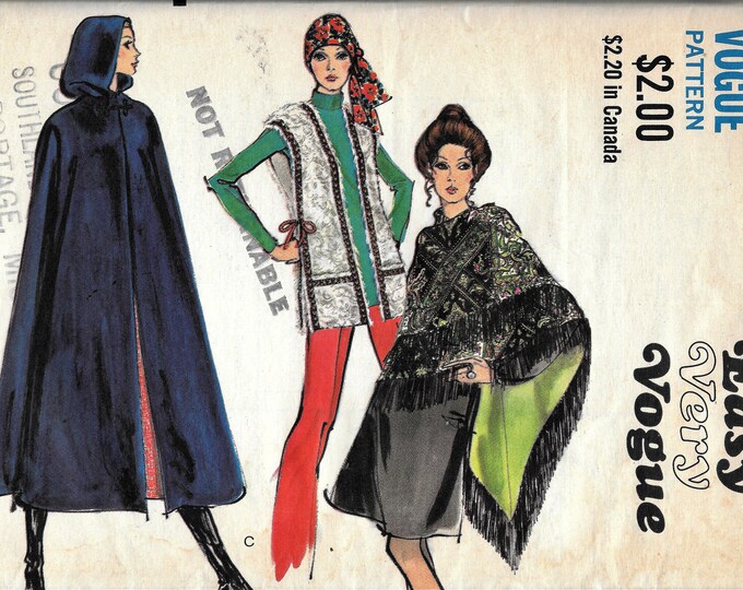 Vintage Vogue 7885 Hooded Cape / Cloak Sewing Pattern UNCUT Size Medium ...
