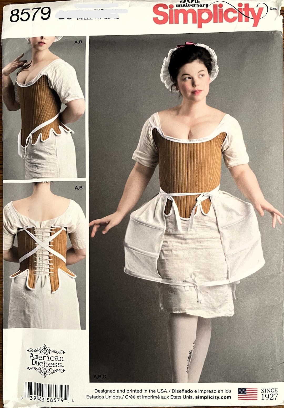 Simplicity 8579 Sewing Pattern: 18th Century Corset & Pannier, UNCUT ...