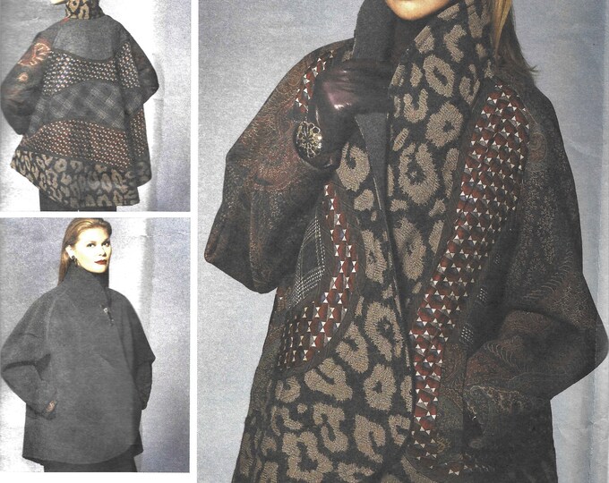 Uncut Vogue Sewing Pattern 1277 Reversible Wrap Jacket, Loose Fit Coat ...