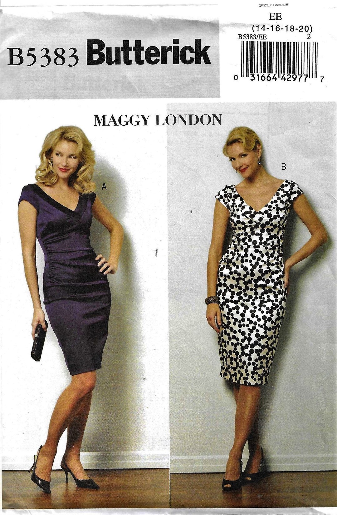 Butterick B5383 Women Maggy London Fitted Cocktail Dress Sewing Pattern ...