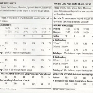 Simplicity 5386/0518 Costume Matrix Duster Long Trench Coat Gothic ...