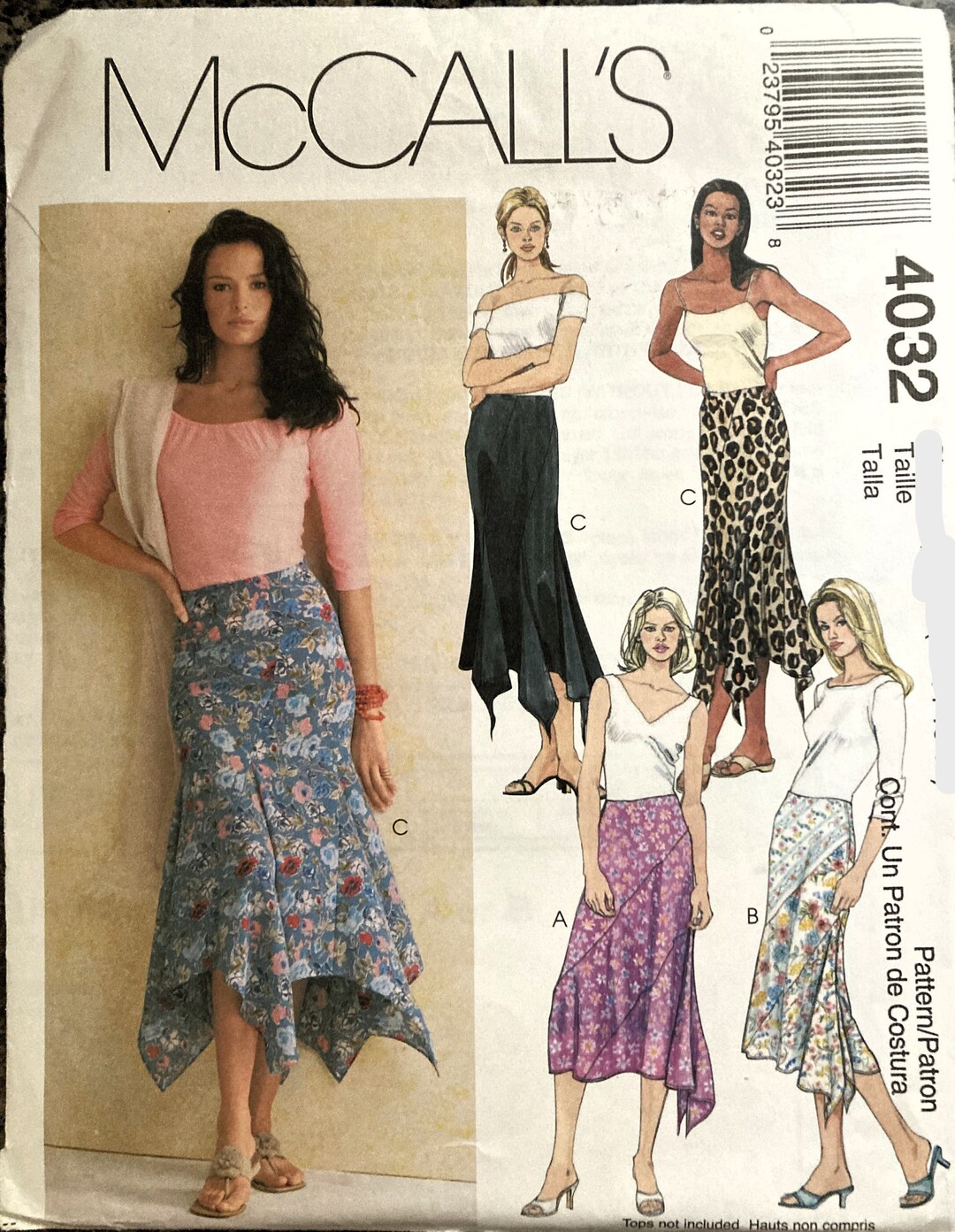 Mccall's 4032 Sewing Pattern: Misses' Asymmetrical Hem Skirt, Size 12 ...