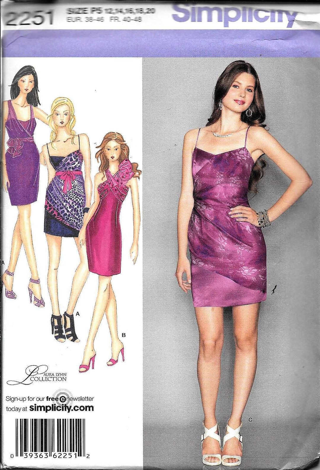Simplicity 2251 Evening Cocktail Short Dress Sewing Pattern UNCUT Plus ...