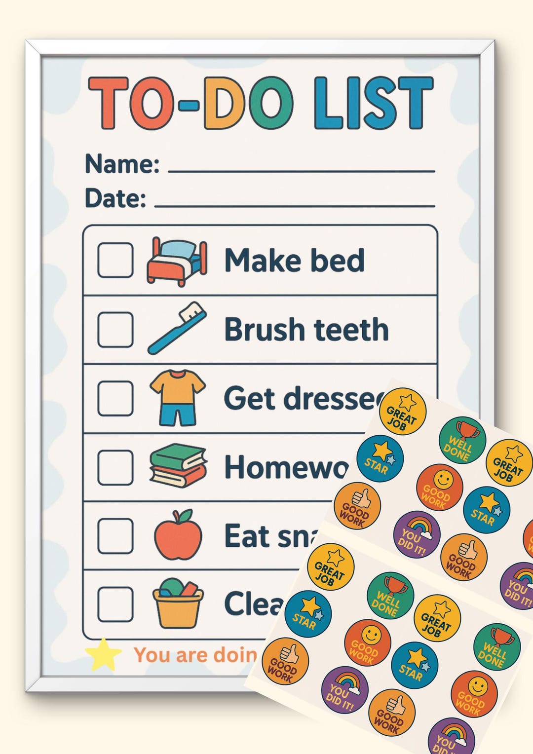 Printable To-do List for Kids With Icons;visual Routine Chart; Chore ...