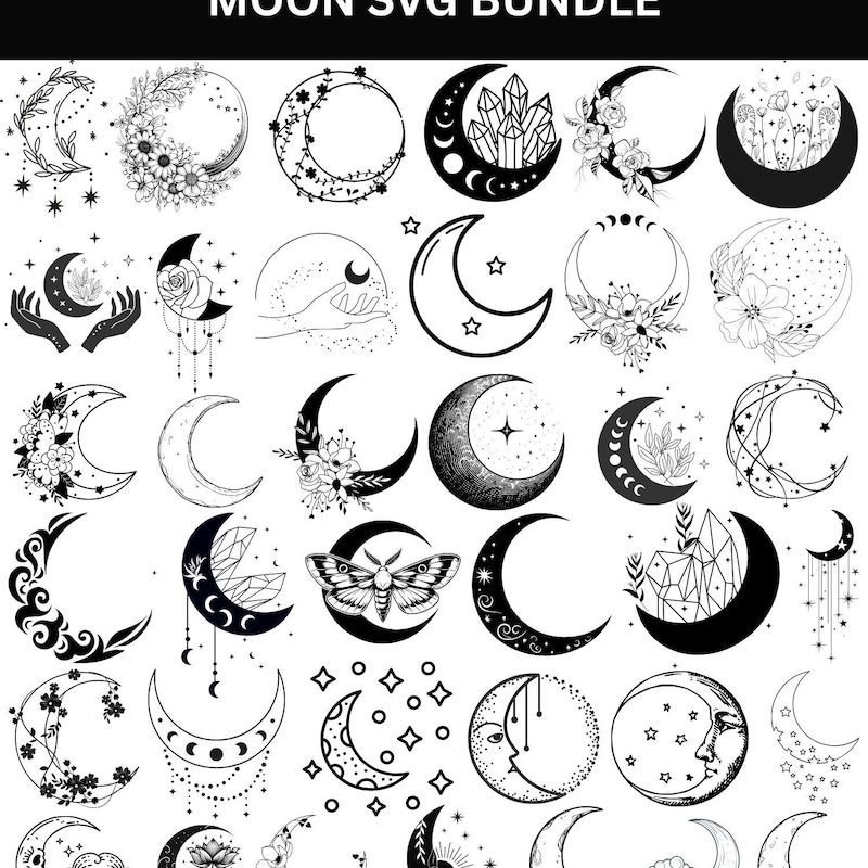 Mandala Moon Svg - Etsy