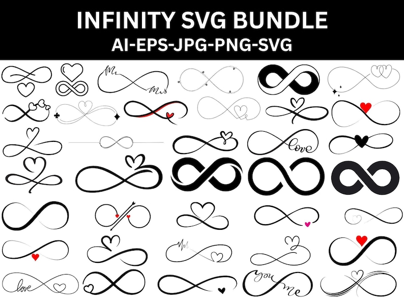 Infinity Symbol SVG PNG Bundle,clipart,cut Files for Cricut,silhouette ...